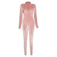 China Wholesale Custom Women Yoga Set Velvet Lapel High Waist Tight Suit Ladies Casual Fitness Sports Jumpsuits for sale
