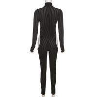 China 2021 wholesale autumn stand collar stripe sportswear hollow out hip lift  jumpsuit for women one piece yoga set for sale