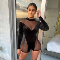 China Women's Elegant One Piece Romper And Jumpsuit Long Sleeve Skinny sports Set Sexy Mesh sportswear  For ladies in stock for sale
