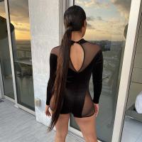 China Women's Elegant One Piece Romper And Jumpsuit Long Sleeve Skinny sports Set Sexy Mesh sportswear  For ladies in stock for sale