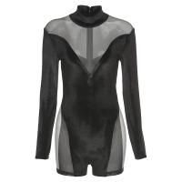 China Women's Elegant One Piece Romper And Jumpsuit Long Sleeve Skinny sports Set Sexy Mesh sportswear  For ladies in stock for sale