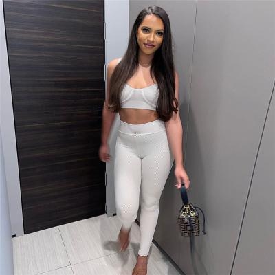 China New Style Sportswear sexy Hollow out Condole belt vest Workout Women Gym Set solid color Yoga Leggings Girls for sale