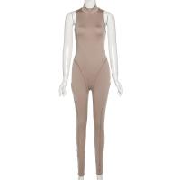 China Women Workout Set Zipper Running Fitness wear Sexy sleeveless Sportswear Ladies stand collar Sports Jumpsuits for sale