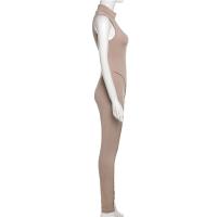 China Women Workout Set Zipper Running Fitness wear Sexy sleeveless Sportswear Ladies stand collar Sports Jumpsuits for sale