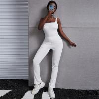 China 2022 summer ladies new slim fitness clothing sleeveless low-cut top high waist tight women's pants trousers yoga suit for sale