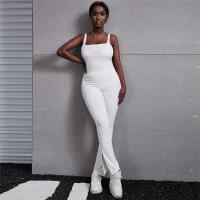 China 2022 summer ladies new slim fitness clothing sleeveless low-cut top high waist tight women's pants trousers yoga suit for sale