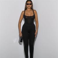 China 2022 summer ladies new slim fitness clothing sleeveless low-cut top high waist tight women's pants trousers yoga suit for sale