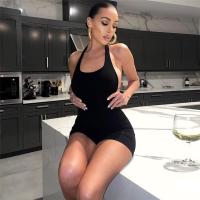 China 2022 new summer fashion sleeveless women yoga clothing high waist pants sport solid color backless sexy jumpsuit for sale