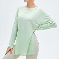 China New design lightweight sunscreen sports T-shirt loose fitness top breathable long sleeve yoga clothing women for sale