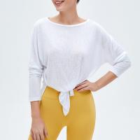 China New design lightweight sunscreen sports T-shirt loose fitness top breathable long sleeve yoga clothing women for sale