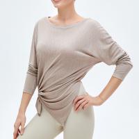 China New design lightweight sunscreen sports T-shirt loose fitness top breathable long sleeve yoga clothing women for sale