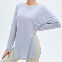 China New design lightweight sunscreen sports T-shirt loose fitness top breathable long sleeve yoga clothing women for sale