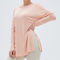 China New design lightweight sunscreen sports T-shirt loose fitness top breathable long sleeve yoga clothing women for sale