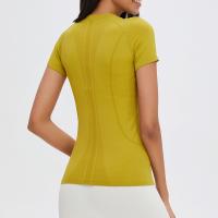China Hot sale Seamless Yoga Sports Top Basic women Activewear solid color running Breathable Fitness clothing tee shirts supplier for sale