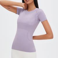 China Hot sale Seamless Yoga Sports Top Basic women Activewear solid color running Breathable Fitness clothing tee shirts supplier for sale