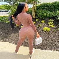 China 2021 Summer New Sexy Jumpsuit Women Black Turtleneck Zipper Skinny Rompers Casual Sportswear Fitness clothes for sale