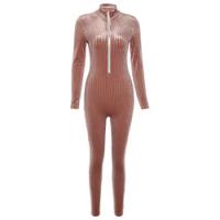 China 2021 Summer New Sexy Jumpsuit Women Black Turtleneck Zipper Skinny Rompers Casual Sportswear Fitness clothes for sale