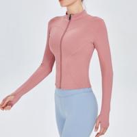 China Wholesale Yoga wear fashion Zipper Tops solid color Women sports coat soft tights running fitness clothing for sale