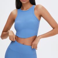 China 2022 new fashion yoga vest activewear women sports bra solid color fitness yoga clothing detachable chest pad for sale
