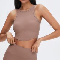 China 2022 new fashion yoga vest activewear women sports bra solid color fitness yoga clothing detachable chest pad for sale