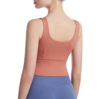 China Spot fashion front zipper yoga underwear with Removable cups women gym wear fitness shock absorption running sports bra for sale