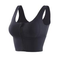 China Spot fashion front zipper yoga underwear with Removable cups women gym wear fitness shock absorption running sports bra for sale