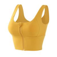 China Spot fashion front zipper yoga underwear with Removable cups women gym wear fitness shock absorption running sports bra for sale