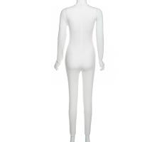 China Women New sportswear Sexy Single Sleeve gym wear High Waist peach Hips Tight yoga suit Solid Color Sport Jumpsuit for sale