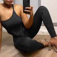 China Spring women fitness yoga clothing new fashion irregular sloping shoulder slim top high waist casual trousers suit for sale