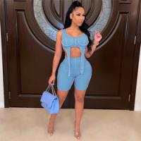 China 2022 summer sportswear Women fashion Reverse wear design Fitness Gym Wear Workout Suit Sport High Waist Shorts Yoga Set for sale