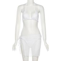 China new arrival Sexy V-neck vest Swimwear Solid color Beach Wear Swimsuit women Bikini Set Two Piece streetwear for sale