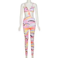China 2021 New Style Seamless Butt Lift Yoga Set Sexy Sling One-piece sportswear for Women Gym wear Fitness clothes yoga set for sale