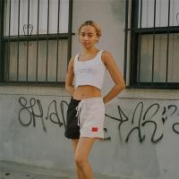 China new summer ladies slim crop tops embroidery letter thread  yoga tops fashion sleeveless street style small vest for sale