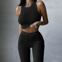 China Women Outdoor Sports set ladies Training Breathable fitness Clothes Quick Dry Solid Color two pieces Yoga Sets in stock for sale