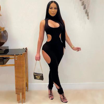 China New design women slimming High collar beauty back jumpsuits one-piece fitness yoga suit Hollow out design Invisible zipper for sale
