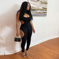 China New design women slimming High collar beauty back jumpsuits one-piece fitness yoga suit Hollow out design Invisible zipper for sale