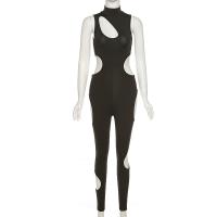 China New design women slimming High collar beauty back jumpsuits one-piece fitness yoga suit Hollow out design Invisible zipper for sale