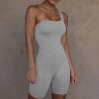 China ladies fitness clothes workout sports set butt lifting running shorts one shoulder sportswear one-piece yoga suit for sale