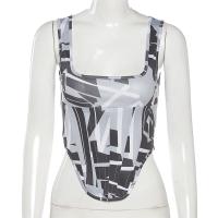 China female new sexy low-cut sportswear sleeveless short halter tops tighten waist thin small vest fishbone gym wear summer 2022 for sale