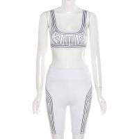 China women new print sleeveless vest tight short tops and yoga pant buttock packed short yoga sets ladies sportswear summer 2022 for sale