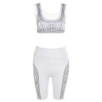 China women new print sleeveless vest tight short tops and yoga pant buttock packed short yoga sets ladies sportswear summer 2022 for sale