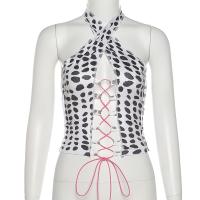 China Women's Sexy Crop Top Sleeveless Vest Hollow out Ladies Low-cut T-shirt Hot sale Night Club Wear tee shirts supplier for sale