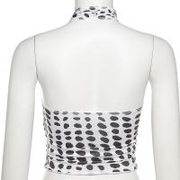 China Women's Sexy Crop Top Sleeveless Vest Hollow out Ladies Low-cut T-shirt Hot sale Night Club Wear tee shirts supplier for sale