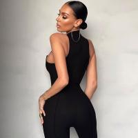 China High quality fitness clothing women's one-pieces sports suit tight sleeveless sportswear Invisible zipper yoga set for sale