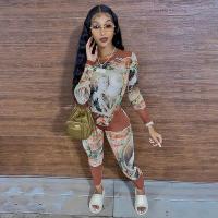 China Hot Selling Sexy Two Piece yoga Sets Women Jumpsuits print fashion pattern sportswear for sale