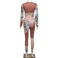 China Hot Selling Sexy Two Piece yoga Sets Women Jumpsuits print fashion pattern sportswear for sale