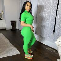 China Custom Women Workout Clothing sexy yoga set Fitness Sportswear short sleeve jumpsuits for sale