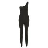 China Top-ranking suppliers new style one shoulder solid color jumpsuit pants plain one piece women sportswear for sale