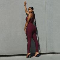 China Top-ranking suppliers new style one shoulder solid color jumpsuit pants plain one piece women sportswear for sale
