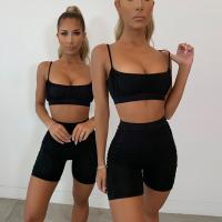 China new Design Push Up Fitness Yoga Sports Bra Tank Top Women Summer Tracksuits Short Pant Sportswear Sets for sale